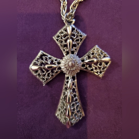 Jewelry | Vintage Silver Filigree Cross Necklace | Poshmark